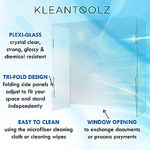 U-Shield Clear Plexiglass Acrylic Protective Sneeze Guard Counter Shield Plexi Glass Screen Divider Barrier for Reception Office School Salon Partition Window (42"L x 24"W)