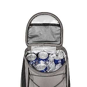 ONIVA - a Picnic Time brand PTX Backpack Cooler, Soft Cooler Backpack, Insulated Lunch Bag, (Black with Gray Accents)