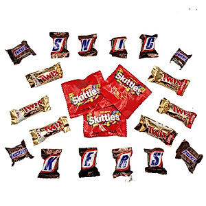 Mars Chocolate assorted candy variety pack, Snickers, Twix, Skittles & Starburst, Individually Wrapped – 2lbs. (85 Pieces)