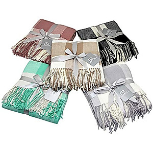 Blankets - Buffalo Plaid Throw Blanket - Decorative Classic Blanket - Comfortable and Ultra-Soft - Lightweight & Indoor Outdoor Blanket - Ideal for Living Room, Couch, Travelling Good for All Seasons