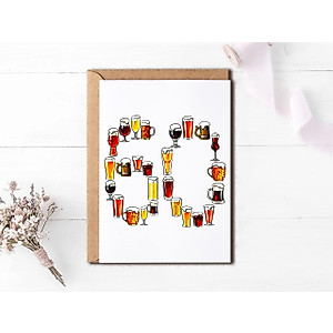 OystersPearl 60Th Birthday Card - 60 Card - 60Th Card Beer - Funny Birthday Card - Let's Drink Beer - 60Th Birthday Card Friend - Beer Card