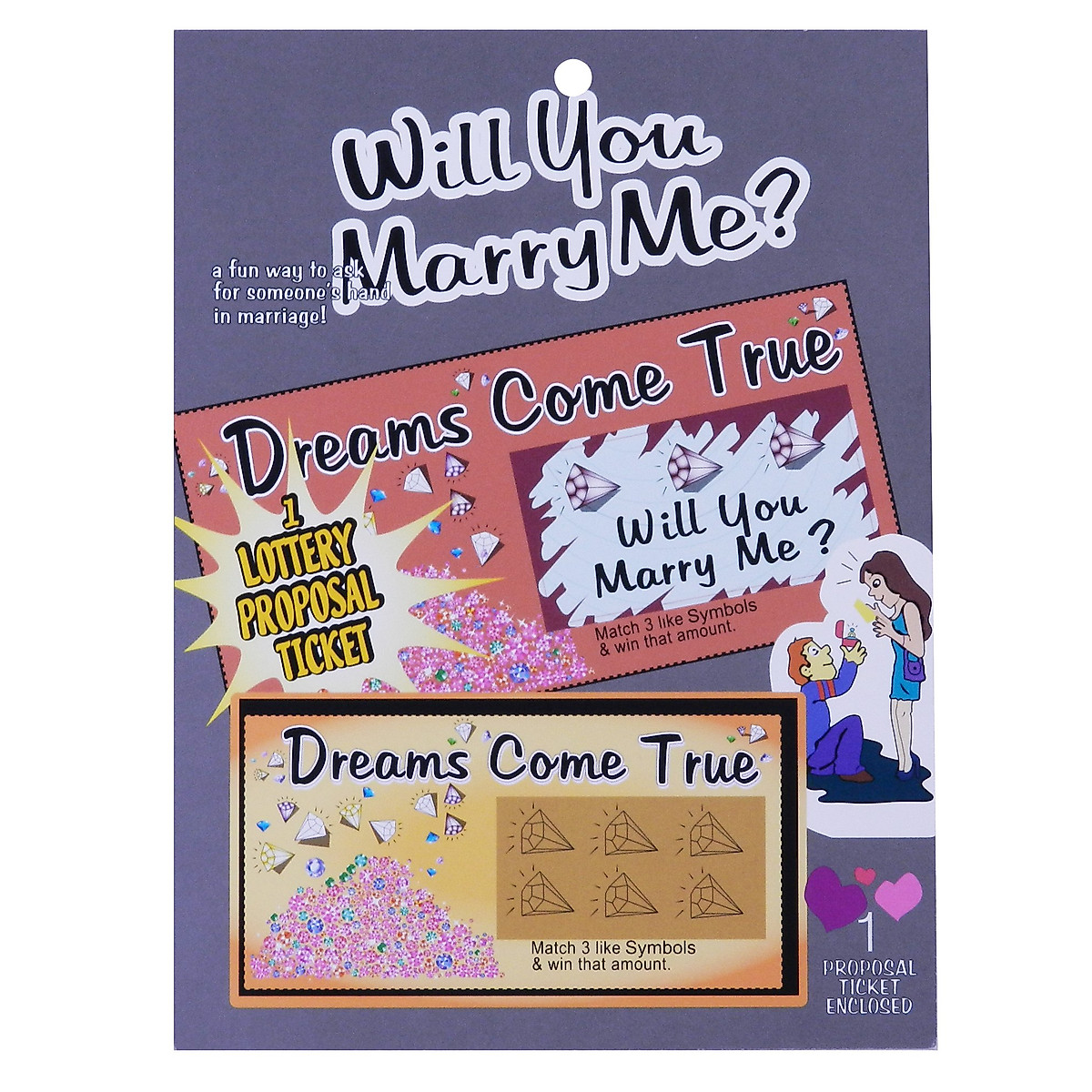 Will You Marry Me Lottery Ticket Proposal Scratch Off | Engagement Proposal Ideas | Surprise Engagement Gift | Funny Marriage Proposal | Gold/Purple