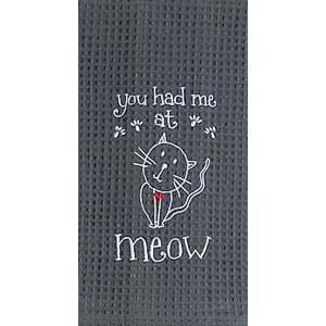 Kay Dee Designs Meow Embroidered Waffle Towel