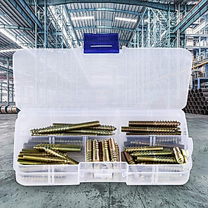 80Pcs M5 Dowel Screw Double Ended Screws Self-Tapping Threaded Bolts Hanger Bolts Studs