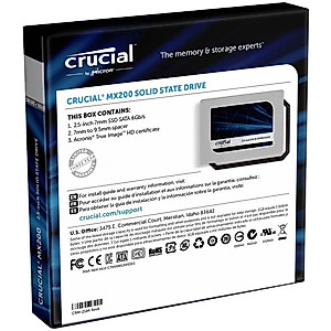 (OLD MODEL) Crucial MX200 250GB SATA 2.5” 7mm (with 9.5mm adapter) Internal Solid State Drive - CT250MX200SSD1