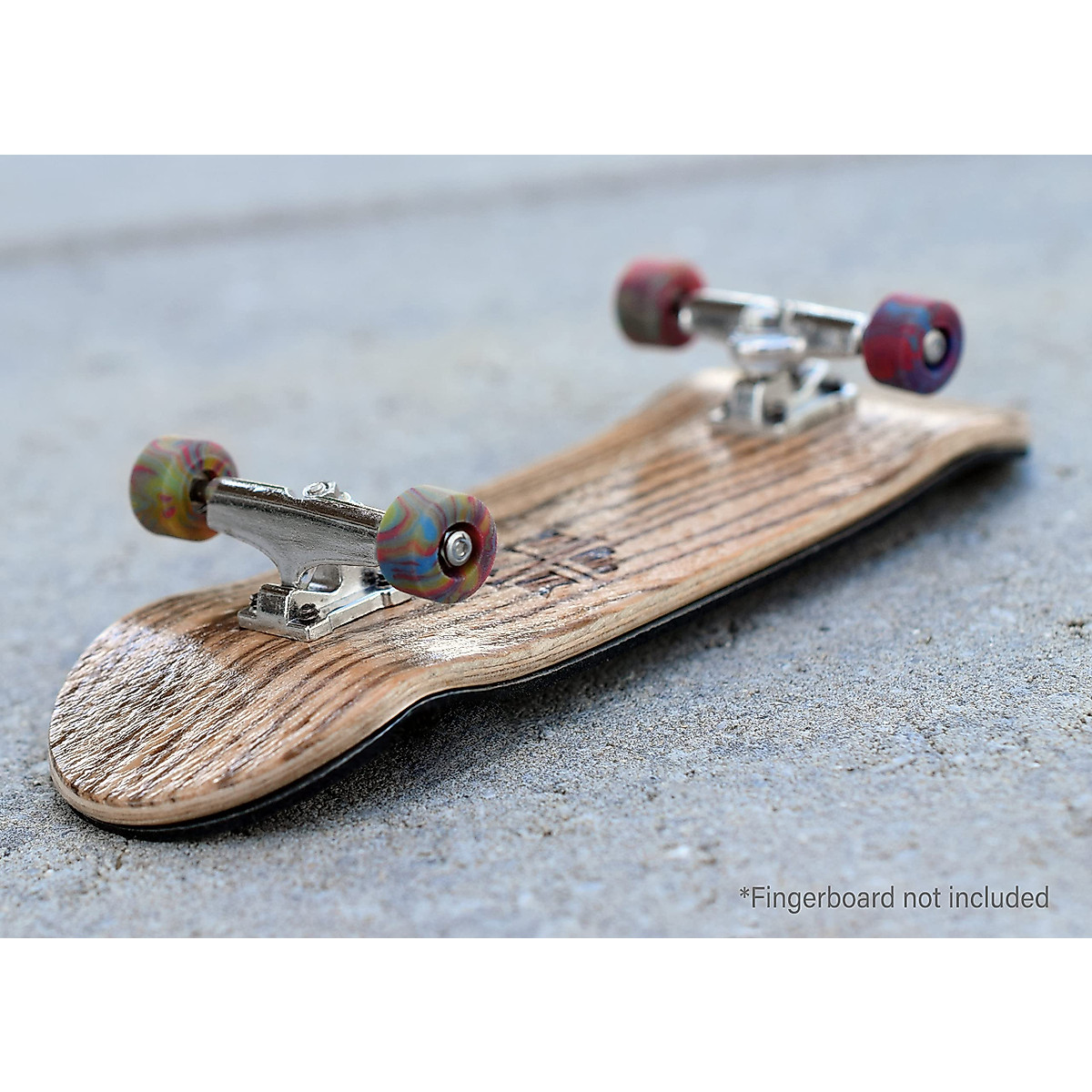 Teak Tuning Apex 61D Urethane Fingerboard Wheels - New Street Shape, 7.7mm Diameter - Ultra Spin Bearings - Made in The USA - Tie Dye Swirl Colorway