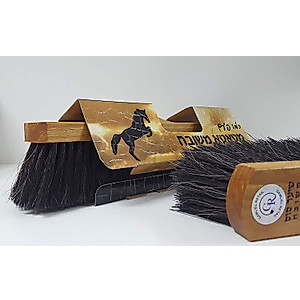 GAMLIEL RETAIL© Broom Head, Made Pure Horse Hair Floor Brush Sweeper 11.80" x 3.15" x 3.15" inch, Natural Wooden Base Superior Horsehair Broom Like an Old time