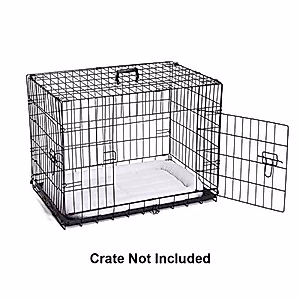 Amazon Basics 29-Inch Padded Pet Bolster Bed, White, 29.13"L x 18.9"W x 2.76"H