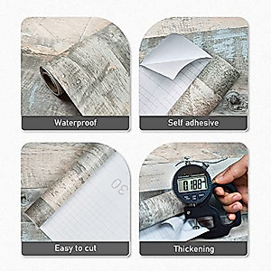 Wood Contact Paper Wood Shiplap Wallpaper Peel and Stick Wood Wallpaper Wood Grain Contact Paper for Cabinets Self-Adhesive Removable Wallpaper Wood Plank Wallpaper Rustic Wood Panel 15.7“ × 197“