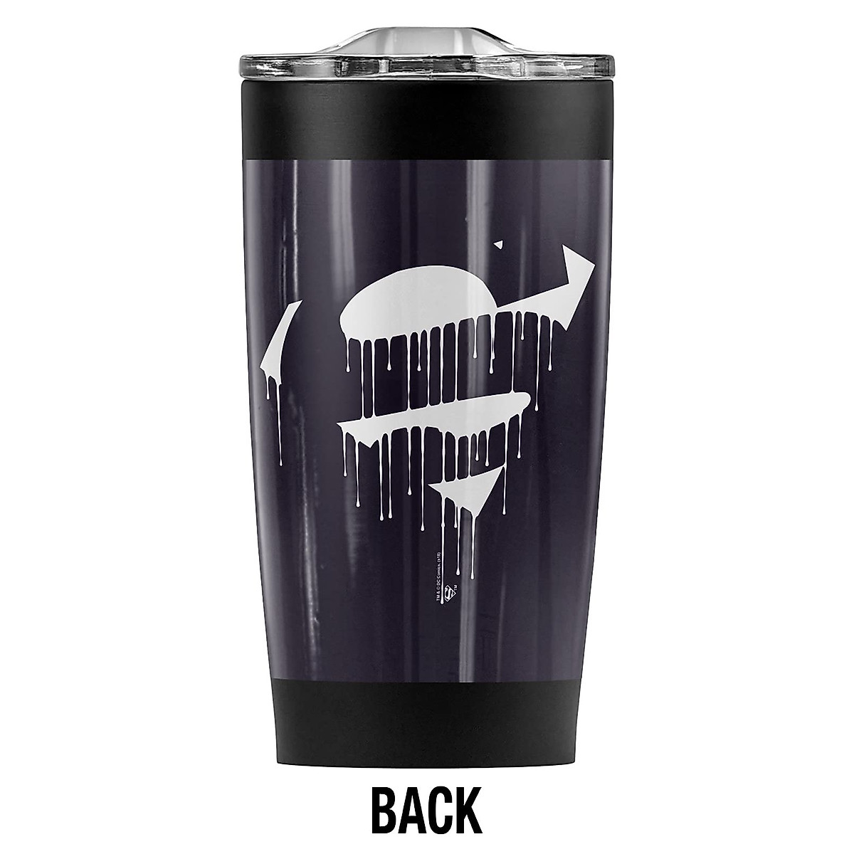 Logovision Superman Dripping Stainless Steel Tumbler 20 oz Coffee Travel Mug/Cup, Vacuum Insulated & Double Wall with Leakproof Sliding Lid | Great for Hot Drinks and Cold Beverages