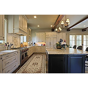 Traditional Oriental Cream Medallion Design 2' X 7'2" Runner Area Rug