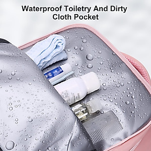 HOMIEE Travel Backpack for Women Airline Approved, 15.6 Inch Laptop Backpack Personal Item Size, Lightweight Carry On Nurse Bag, Pink