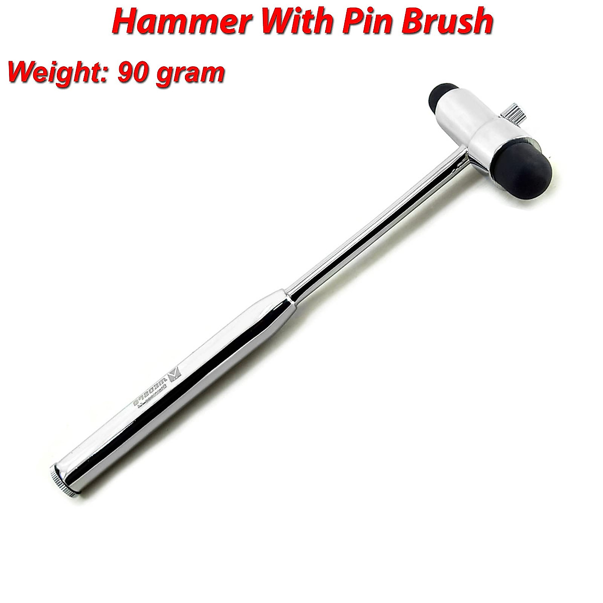 MEDSPO Professional Medical Reflex Hammer | Neurological Diagnostic | Surgical Taylor Percussion | Rubber Head | Neurological Neuro Instruments Tools (Reflex Hammer with Pin Brush)