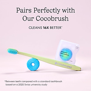Cocofloss Woven Dental Floss, Dentist-Designed Oral Care, Mint, Waxed, Expanding, Vegan, Kid-Friendly String Floss with Coconut Oil, 4 Spools (33 yd Each)