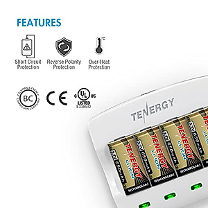 Tenergy 12 Pack Rechargeable Batteries and Charger Compatible with Arlo Wireless Cameras Certified Works with Arlo
