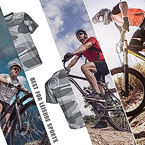 Mens Mountain Bike Jersey Short Sleeve MTB Shirts Moisture-Wicking and Skin-Friendly
