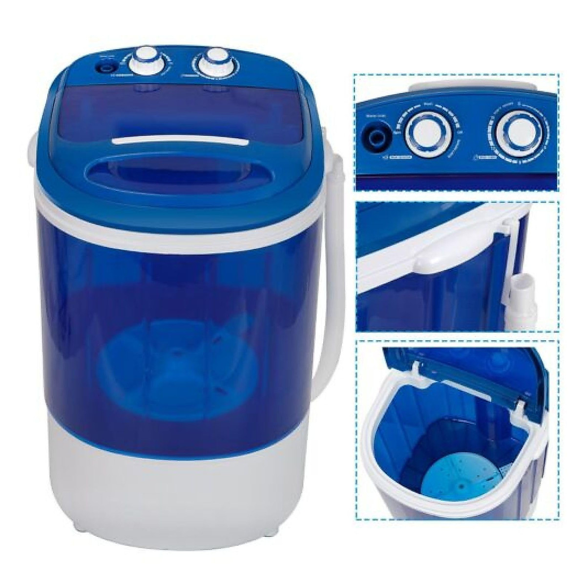 Portable washing machine, Mini Washer,9L upgraded large capacity foldable Washer. Deep cleaning of underwear, baby clothes and other small clothes.Suitable for apartments, dormitories, hotels