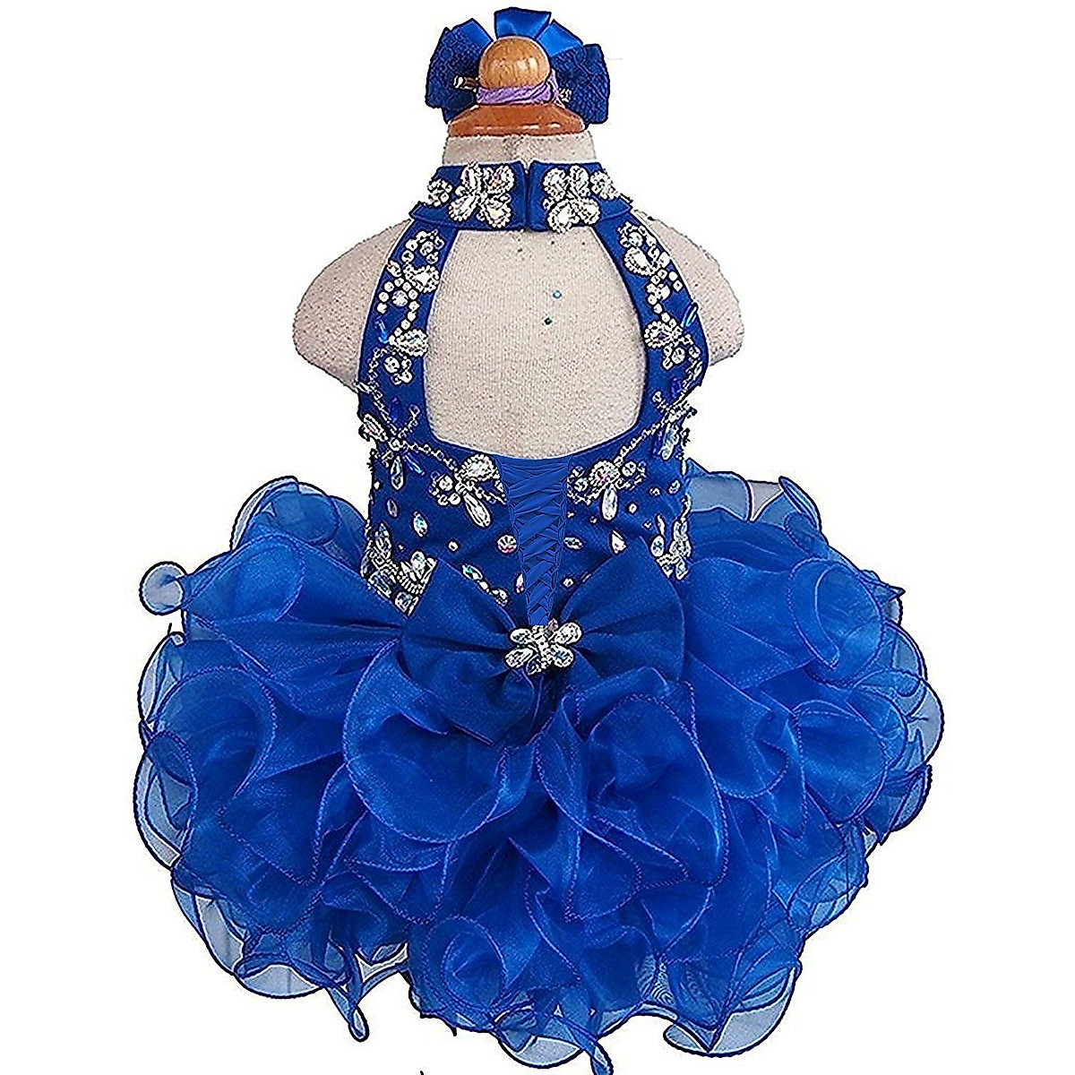 Junguan New Born Baby Girls Short Halter Cupcake Pageant Dresses Princess Birthday Party Tutu Ball Gowns 3 US Mint Green