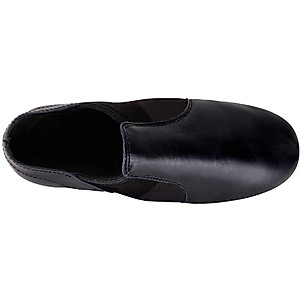 Linodes (Tent Leather Upper Jazz Shoe Slip-on for Women and Men's Dance Shoes Black 8M