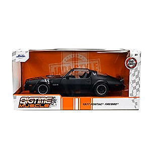 Jada Toys Big Time Muscle 1:24 1977 Pontiac Firebird Trans Am Die-cast Car, Toys for Kids and Adults (34038),Black