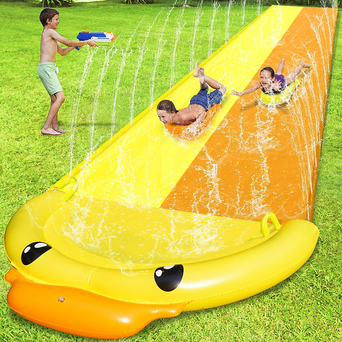 TOY Life Duck Water Slide, Slip Slide, Waterslide, Water Slides for Kids Backyard, Slip N Slide, Water Slide Adult, Shark Themed Slip and Slides for Kids Backyard, Waterslide for Kids