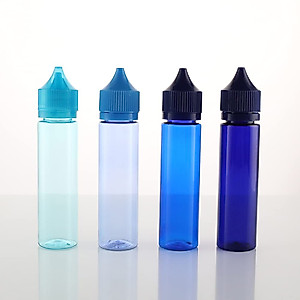 fengwanda 11pcs empty colourful liquid bottle 10pcs 60ml PET dropper bottle 1pcs 120ml liquid needle bottle with 10pcs Gift Sticker Labels mix color
