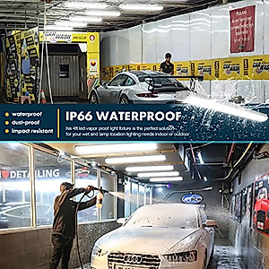 ANTLUX 4FT LED Vapor Tight Light Fixture, 50W 5000LM (120W Eq.), 4 Foot LED Vapor Proof Outdoor Shop Lights, IP66 Tri-Proof Lights for Parking Garage Carport Car Wash, Freezer Light, Plug in, 4 Pack