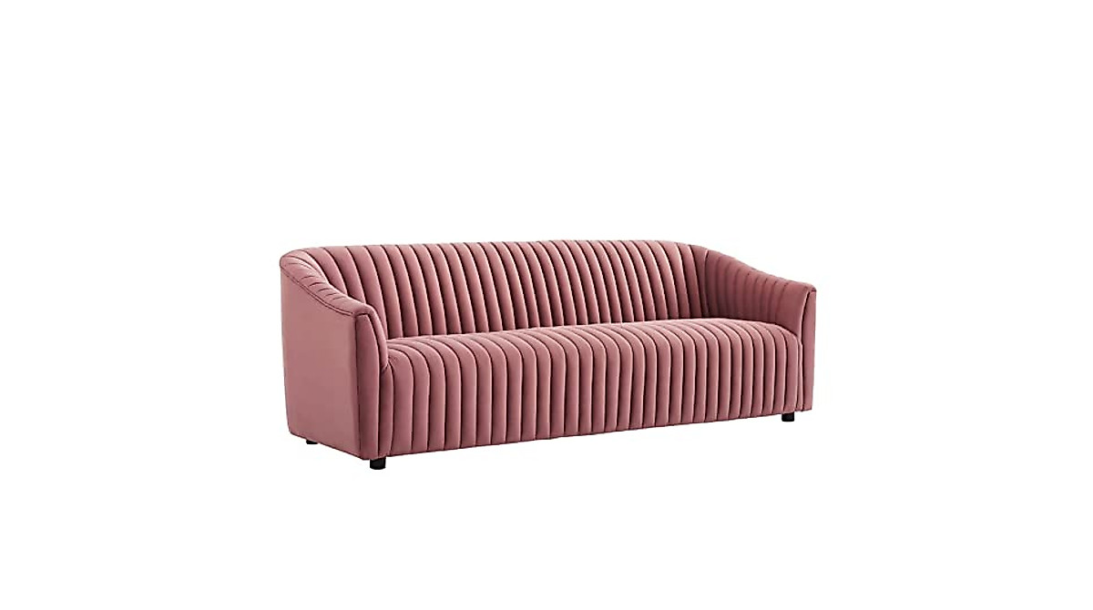 Modway Announce Velvet Channel Tufted Sofa - Dusty Rose