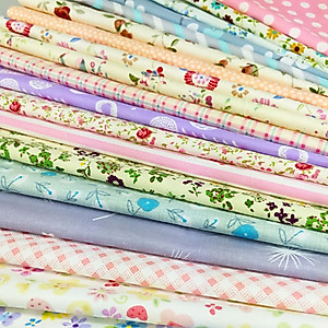 flic-flac Quilting Fabric Squares 100% Cotton Precut Quilt Sewing Floral Fabrics for Craft DIY (10 x 10 inches, 60pcs)