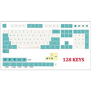 ONECAP 128 XDAS keycaps Dye-Sublimated Keycap for MX Switch Keyboards for Wired USB Mechanical Gaming Keyboard