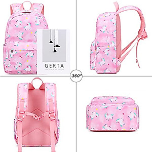 Soekidy Unicorn Toddler Backpack for Girls Cute School Backpack for Girls Kids Backpacks with Lunchbox Animal Cartoon Preschool Backpack Bookbag for Kindergarten