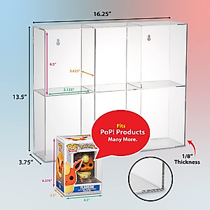 Acrylic Funko Pop Display Case - Fits 6 Regular Size Funko Pop Boxes, Even When in Soft Protectors [Compatible with YouTooz Vinyl Collectible Toy Figures] - Funko Pop Display Shelf