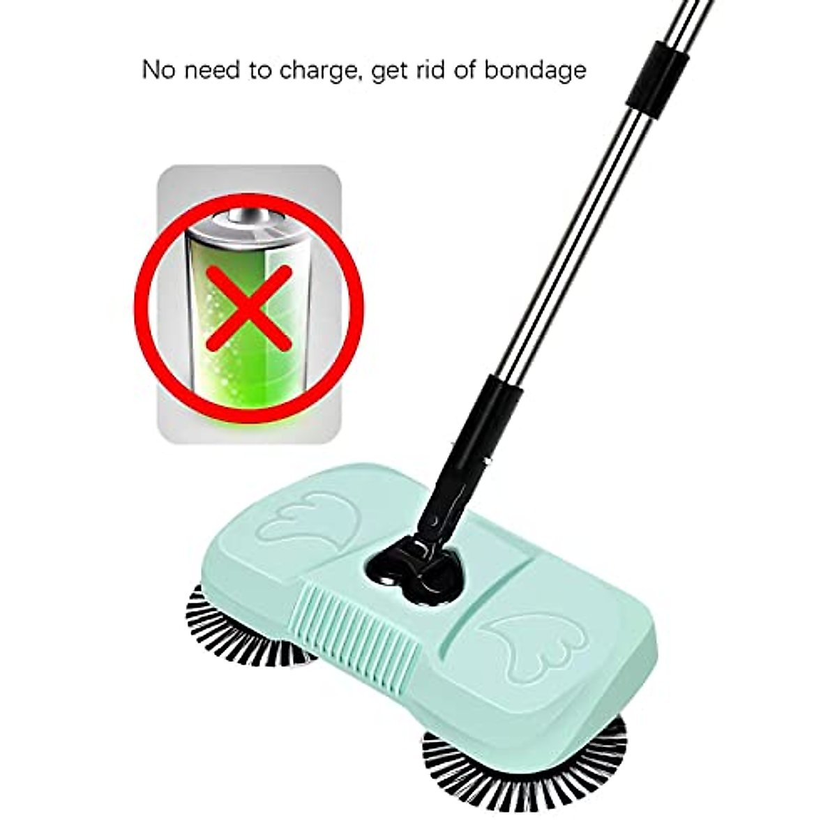 Multifunction Hand Push Sweeper Household Lazy Dry Sweep Wet Mop Storage Three-in-one Suction Sweeper Household Cleaning Machine Long Handle 120cm,1Pcs