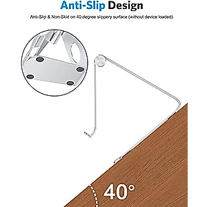 OMOTON Tablet Stand Holder Adjustable, T1 Desktop Aluminum Tablet Dock Cradle Compatible with iPad Air/Mini, iPad 10.2/9.7, iPad Pro 11/12.9, Samsung Tab and More, Silver