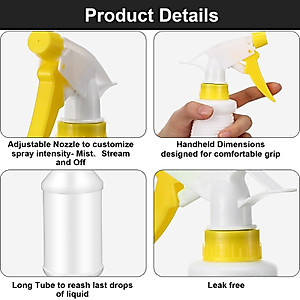 Gerrii 12 Pcs 24 Oz Plastic Spray Bottle, Leak Proof Empty and Reusable for Cleaning, Water, Auto Details or Bathroom and Kitchen, Commercial and Residential (Multicolor)