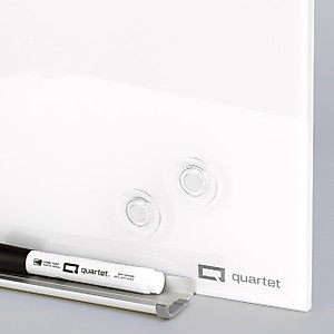 Quartet Strong Magnets, Glass Whiteboard, Dry Erase Board, Large, Clear Rare Earth Magnets, 6 Pack (85391)
