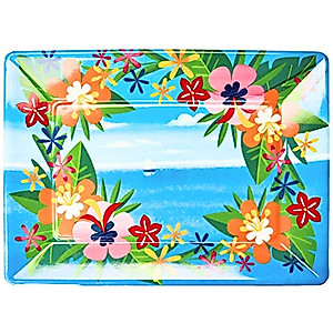 Creative Converting Lush Luau Plastic Tray, 10" x 14", Multi-colored