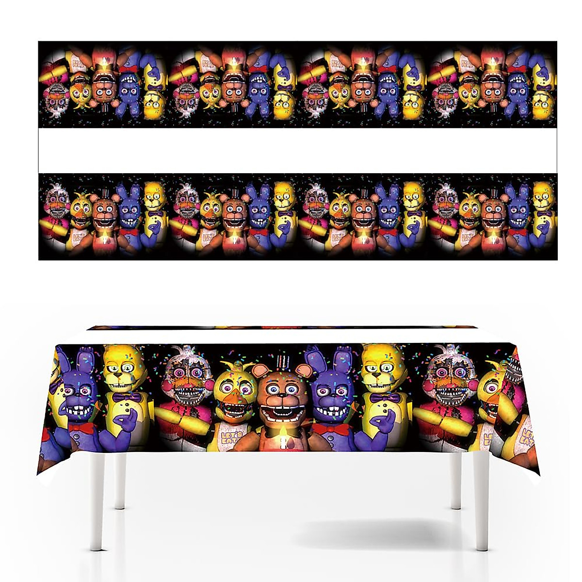 WOLEN 2Pcs Five Nights Tablecloth Disposable Tablecover Birthday Party Supplies and Decorations for Kid Boy Baby Shower Rectangle Tables 70"X42",2 Pack