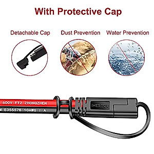 iMESTOU 10AWG SAE Cables 2 Pin Quick Disconnect Plug to O Ring Terminal Harness 1 Feet Extension Charge Cables SAE Connectors for 12V/24V Motorcycle, ATV, Lawn Mower, Truck(2)