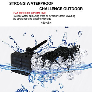 Garden Solar String Lights, 200 LEDs 72ft 8 Modes Waterproof Crystal Globe Balls Lighting for Outdoor Patio Lawn Garden Yard Decoration Wedding Holiday Home Party Wedding Christmas Decor (Warm White)