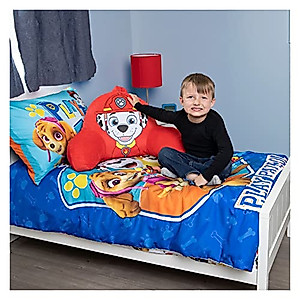 Paw Patrol Marshall Kids Back Resting Pillow for Reading and Watching TV – Bed Rest Pillow with Arms to Lounge with Comfortable Back Support – Great for The Bed or Couch