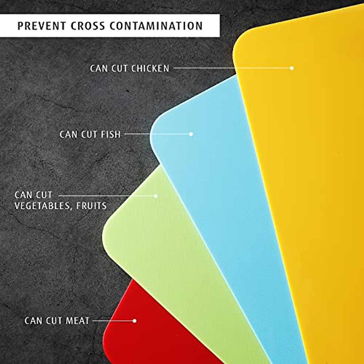 hecef 25 pcs Kitchen Knife Set with Block - 8 Cooking Knives, 8 Serrated Steak Knives, 4 Cutting Mats, Pizza Wheel, Scissors, Peeler, Knife Sharpener & Acrylic Stand (Gray Titanium)