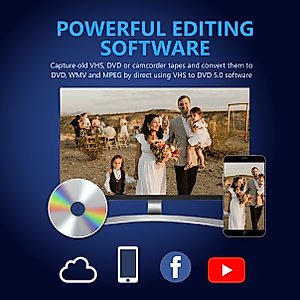 UCEC USB 2.0 Video Capture Device - Pro Version, VHS to Digital Converter, VHS to DVD Converter, Digitize Video for Mac, PC, Upgraded Version