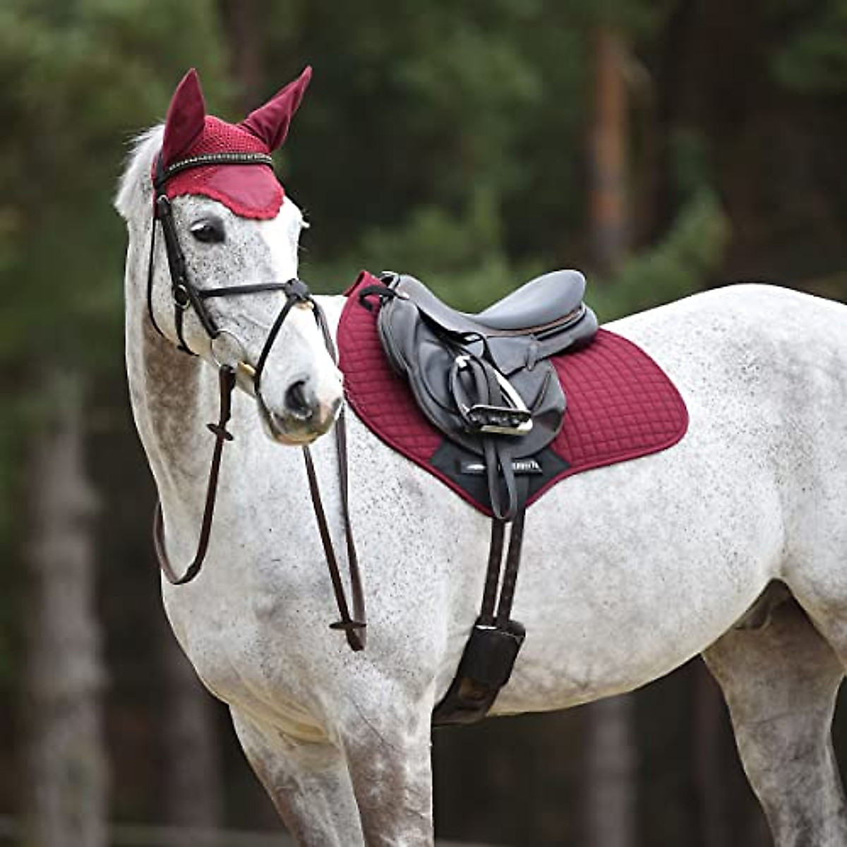 Weatherbeeta Prime Jump Shaped Saddle Pad, Mulberry, Full