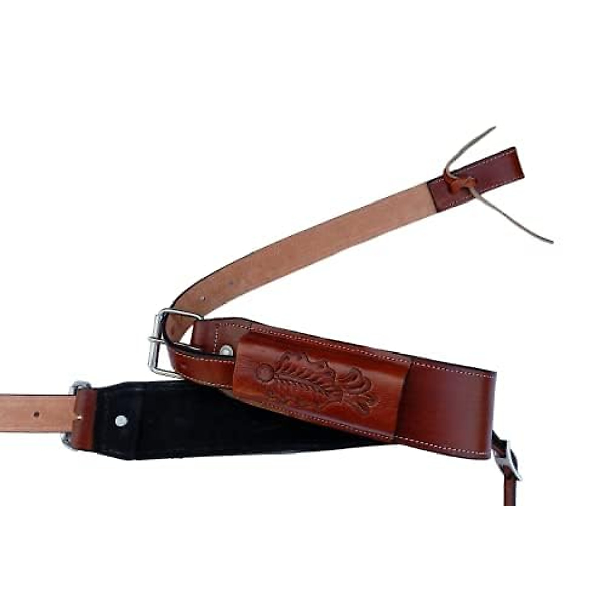 WEMBILS Horse Western Leather Complete Flank Cinch Set Primeum Leather Quality Horse Riding Equestrian Decoretive Western Rear Flank Back Cinch Girth Saddle Billets TACK Horse Cinches