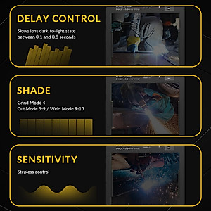 GZ GUOZHI Welding Helmet, Large Viewing Screen 3.93"X3.66", True Color Solar Powered Auto Darkening Welding Helmet, Wide Shade Range 4~5/9-9/13 Welding Mask with Weld/Grind/Cut Mode for TIG MIG ARC