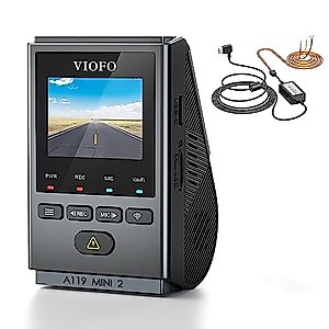 【Bundle: VIOFO A119 Mini 2 + HK4 Hardwire Cable】 VIOFO Mini Dash Cam Front A119 Mini 2, STARVIS 2 Sensor, 2K 60fps/HDR 30fps Voice Control Car Dash Camera with 5GHz Wi-Fi GPS, 24H Parking Mode
