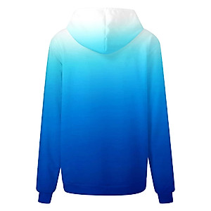 Ceboyel Womens Neon Print Oversized Sweatshirt Drawstring Pullover Sweatshirt Trendy Sweater Tops Fall Fashion Clothes 2023 Sweatshirts Blue 3X