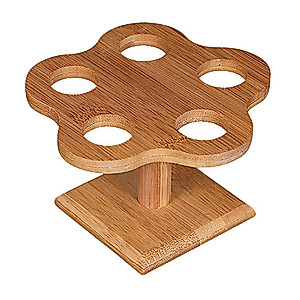 Japanese Sushi Hand Rolls Display Stand Flower Sushi Hand Roll Holder with 5 Holes Bamboo Ice Cream Cone Holder Cone Display Stand Restaurant Cupcake Cones Rack Serveware ice Cream Display Rack
