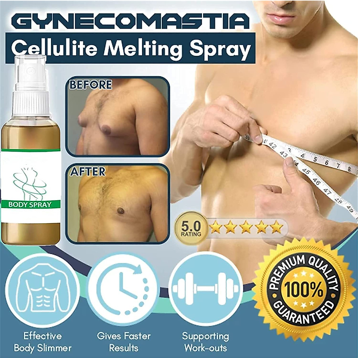 Oprtuisi Gynecomastia Cellulite Melting Spray,Anti Cellulite Spray, Cellulite-free Slimming Spray,Losing Weight Body Slimming Spray,Chest Belly Fat Remove for Men and Women (1pcs)